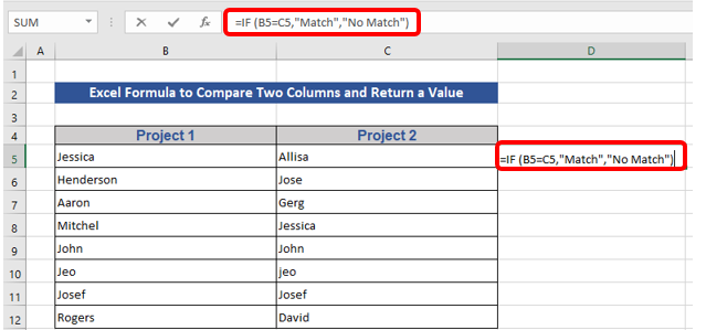 Excel: Compare Two Columns and Return a Value | Basic Guide