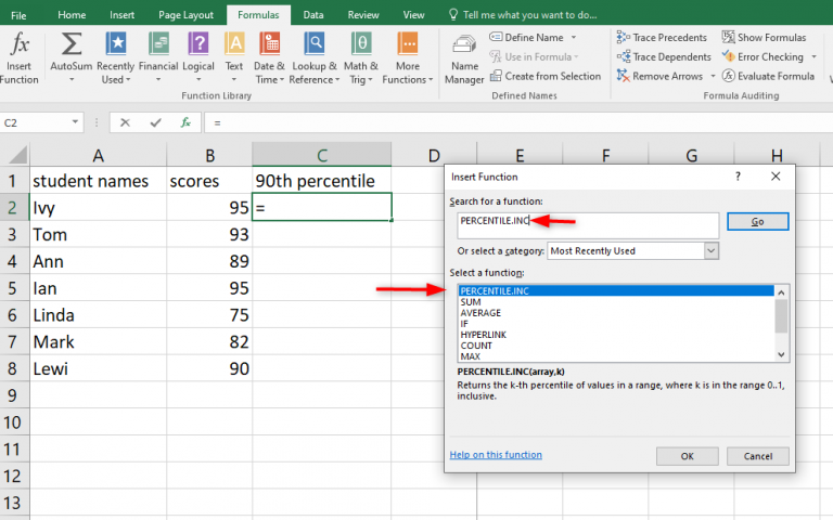 How to Calculate 90th Percentile in Statistics - Excel