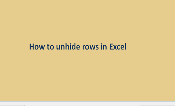Tutorial On How To Unhide Rows In Excel Basic Excel Tutorial