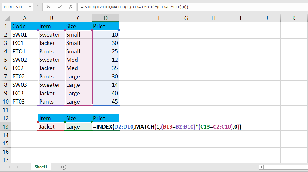 How to look up a value after multiple criteria | Basic Excel Tutorial
