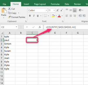 How to count the frequency of a text in a column | Basic Excel Tutorial